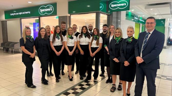 Antrim Specsavers team is honoured with a medal by company founders ...