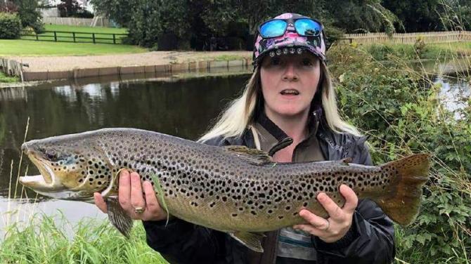 It was THIS big! Antrim woman scoops biggest trout of the season ...